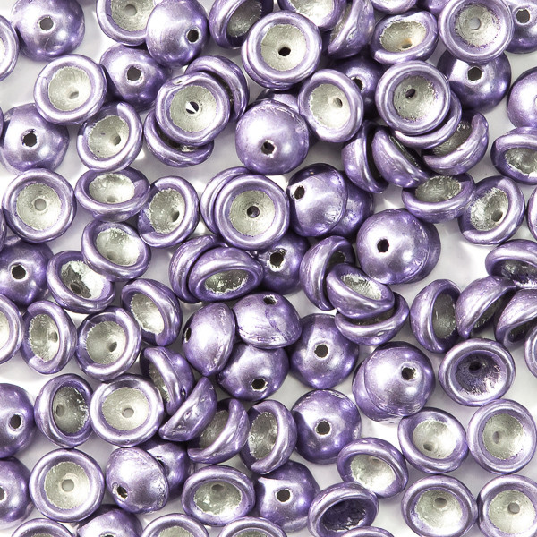 Czech Glass Teacup Beads, single stringing hole in center