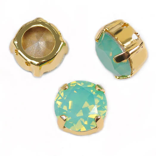 Krakovski Crystal Chaton Montee 8mm CRYSTAL AB Gold Setting