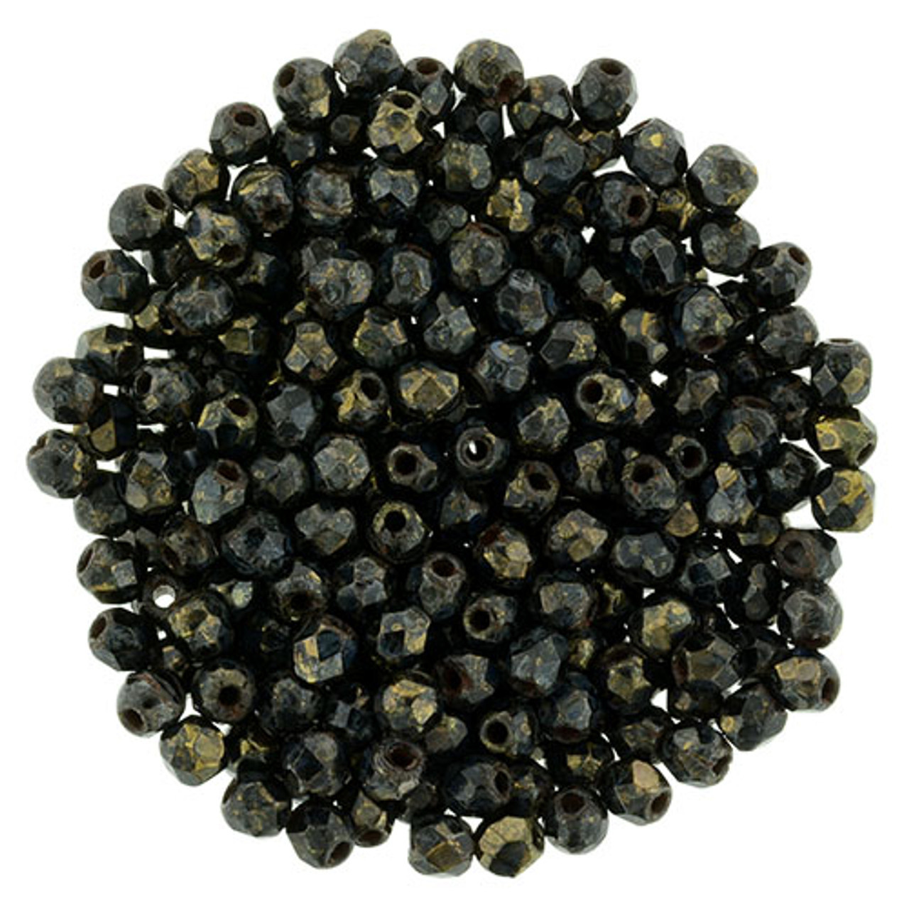 Czech Glass 2mm Firepolish Beads JET | Eureka Crystal Beads