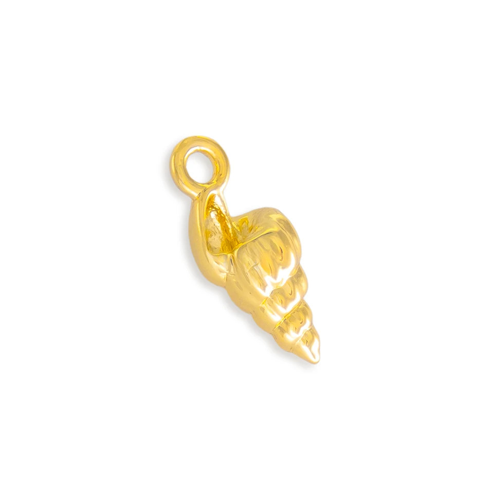 Natural Gold Plated SPIRAL SHELL CHARMS | Eureka Crystal Beads