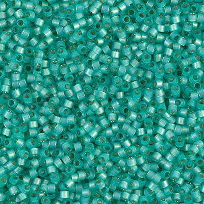 Miyuki DELICA Seed Beads 11/0 DYED AQUA GREEN SILVERLINED ALABASTER
