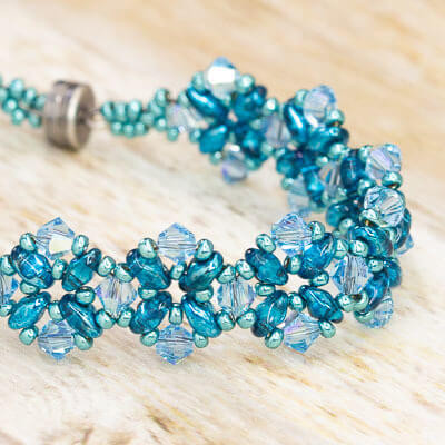 How to make an Easy and Fast Superduo Bracelet| EUREKA CRYSTAL BEADS