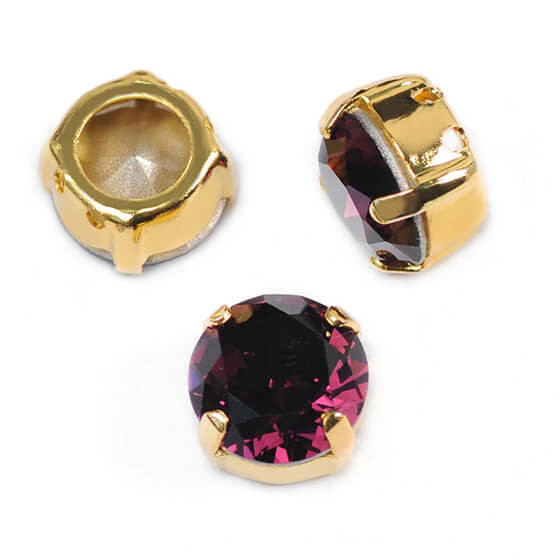 Krakovski Crystal Chaton Montee 8mm CRYSTAL AB Gold Setting