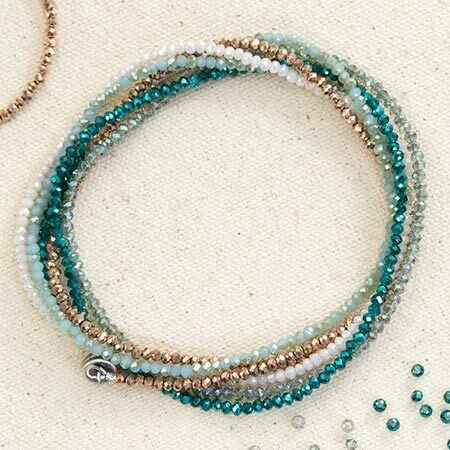 Layered Pondo Stitch Bracelet DIY Free Tutorial| Eureka Crystal Beads