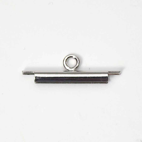 15mm Silver Plated MIYUKI SLIDE END TUBE | Eureka Crystal Beads