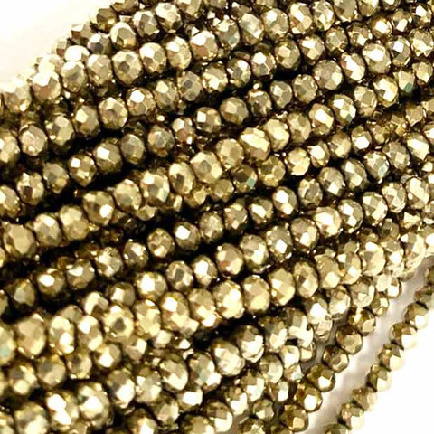 Faceted Chinese Crystal Spacer Bead - 3x2mm | Eureka Crystal Beads