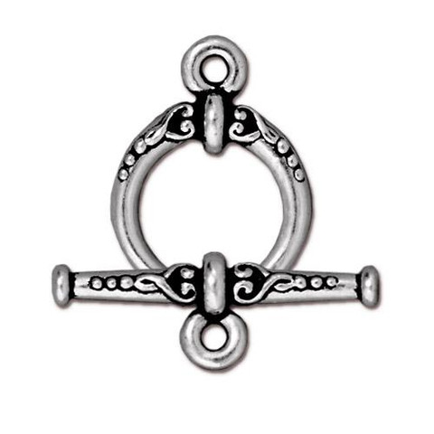 TierraCast TOGGLE CLASP Antiqued Silver Plated| Eureka Crystal Beads