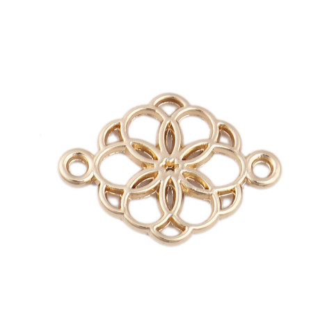 Link FLOWER CONNECTOR 21x15mm Gold Plated