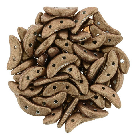 2-Hole Crescent Beads SATURATED METALLIC TAN