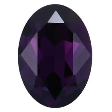 Krakovski Crystal Oval Stone 13x18mm AMETHYST