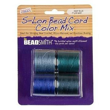 S-Lon Super Lon Bead Cord DEEP BLUE MIX| Eureka Crystal Beads