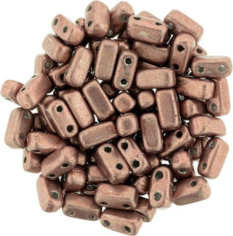 2-Hole Brick Beads CzechMates SATURATED METALLIC BUTTERUM