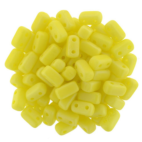 2-Hole Brick Beads CzechMates MATTE LUSTER IRIS CUSTARD
