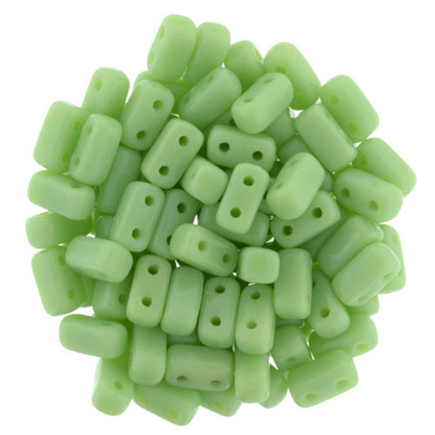 2-Hole Brick Beads CzechMates HONEYDEW| EUREKA CRYSTAL BEADS