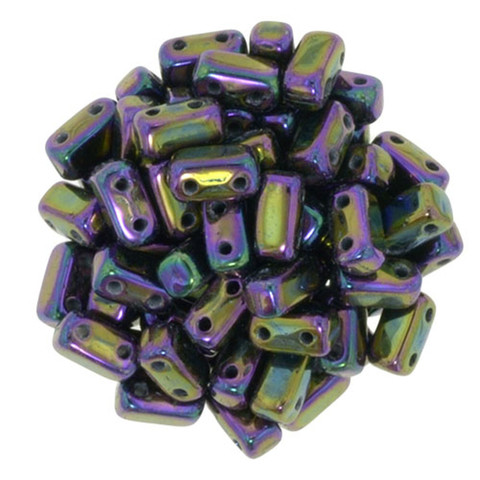 2-Hole Brick Beads CzechMates IRIS PURPLE| EUREKA CRYSTAL BEADS