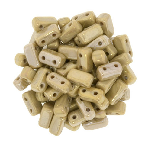 2-Hole Brick Beads CzechMates BROWN IRIS FRENCH BEIGE