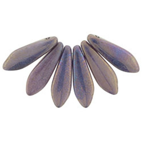 Czech Glass Daggers 16x5mm LUSTER OPAQUE BRONZED SMOKE