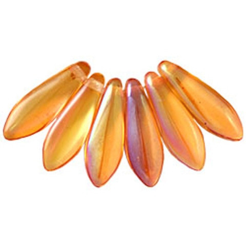 Czech Glass Daggers 16x5mm CRYSTAL CELSIAN