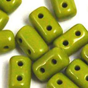 RULLA Czech Glass Beads 5x3mm OPAQUE OLIVE| EUREKA CRYSTAL BEADS