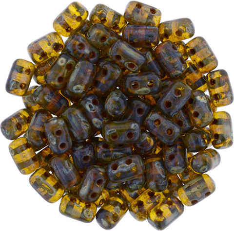RULLA Czech Glass Beads 5x3mm YELLOW PICASSO