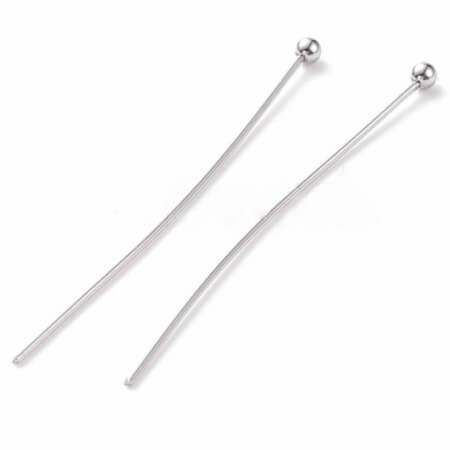 HEAD PIN 21 Gauge 1.57" w/2mm Ball Stainless Steel | Eureka Crystal Beads