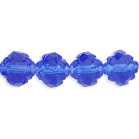 Czech Glass Rosebud Firepolish Beads SAPPHIRE 8x7mm