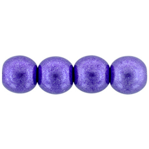Czech Glass DRUK Beads 6mm Round SATURATED METALLIC ULTRA VIOLET