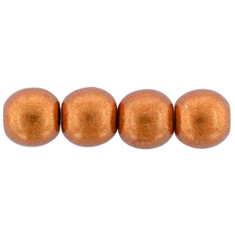 Czech Glass DRUK Beads 6mm SATURATED METALLIC RUSSET ORANGE