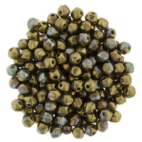 Czech Glass English Cut Beads OXIDIZED BRONZE CLAY 3mm