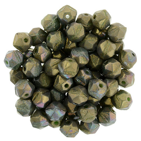 Czech Glass English Cut Beads OXIDIZED BRONZE CLAY 6mm