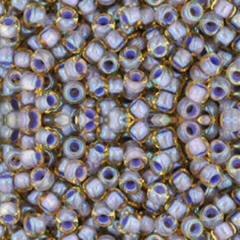 SIZE-8 #926 LIGHT TOPAZ OPAQUE LAVENDER LINED Toho Round Seed Beads