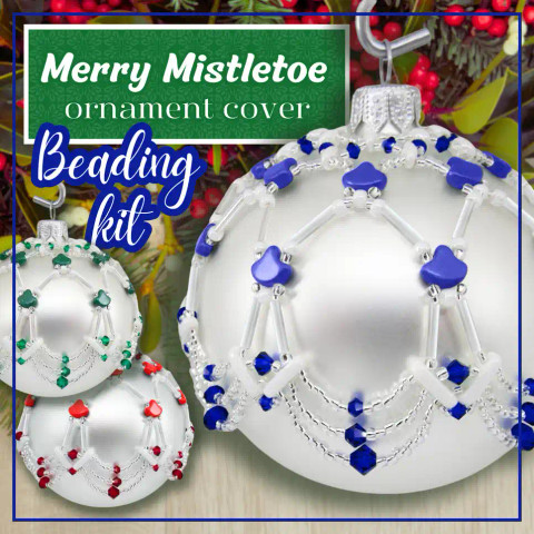 Merry Mistletoe Ornament Cover Kit BLUE | EUREKA CRYSTAL BEADS