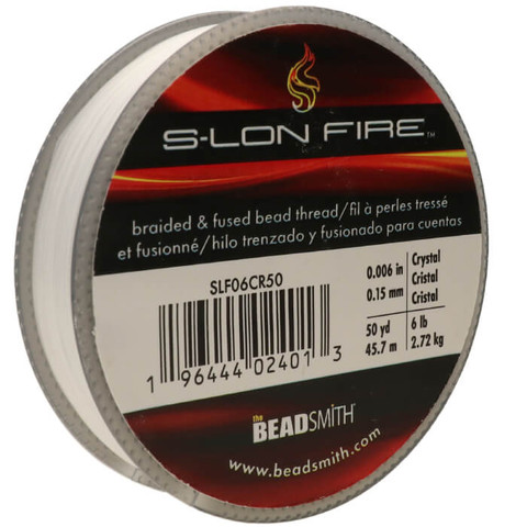 S-Lon Fire Beading Thread 6LB BLACK .006" -50 Yards
