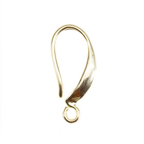 EAR WIRE Crescent Hook w/Loop 17mm 14K Gold Plated