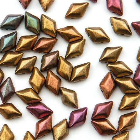 Mini GemDuo Crystal Ornage Rainbow Beads - Matubo Beads