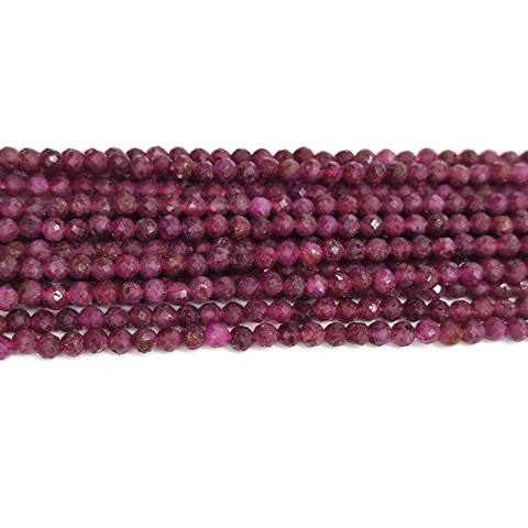 3mm BURNED DARK RUBY Faceted Gemstone Beads | Eureka Crystal Beads