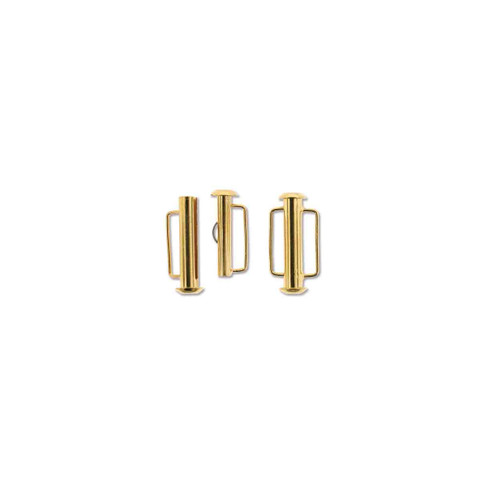 Slide Tube Clasps w/ Bar Loops 21.5mm Gold Plated