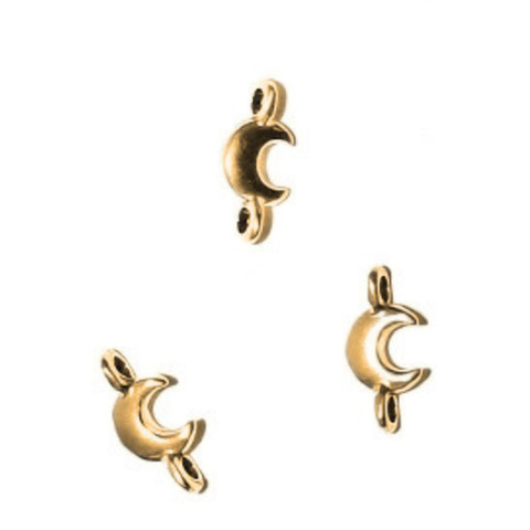 Link HALF MOON CONNECTOR 7mm 24K Gold Plated | Eureka Crystal Beads