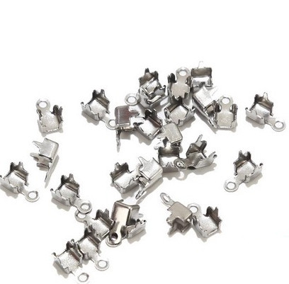Cup Chain End w/Ring 4mm (16ss) SILVER| Eureka Crystal Beads