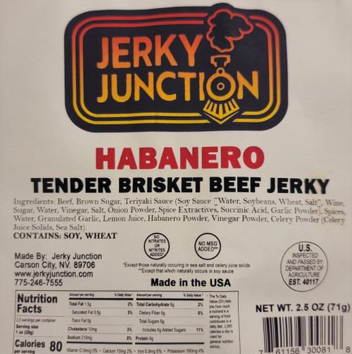 Jerky Junction Tender Habanero Beef Jerky