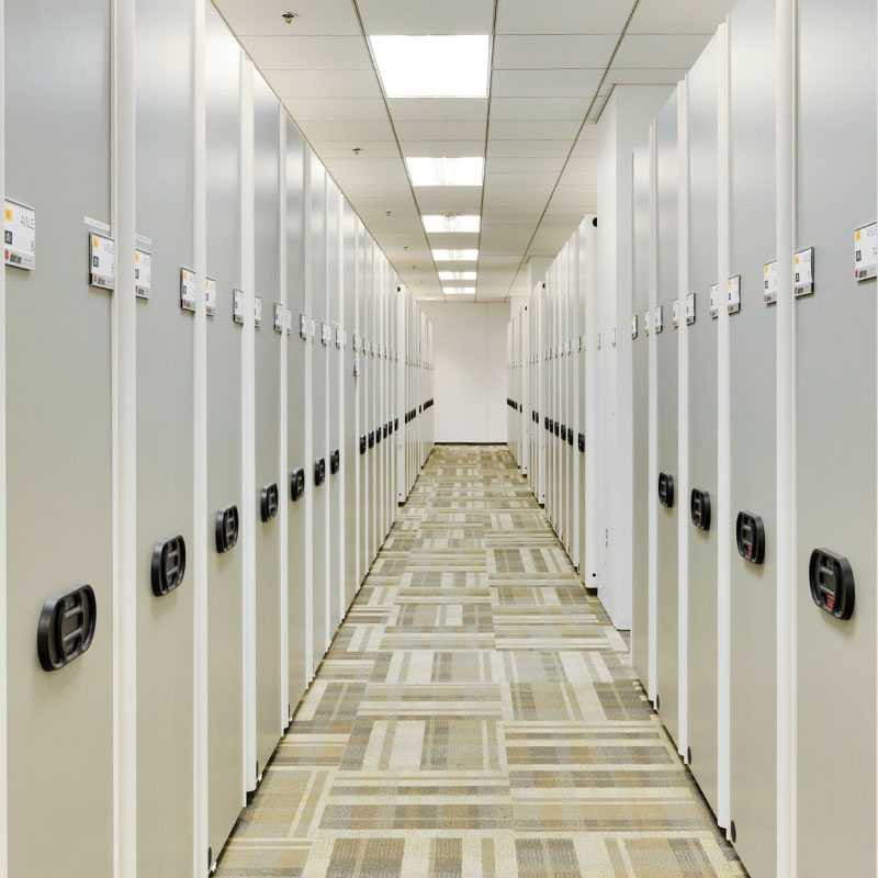 Powered Mobile Aisle Shelf Storage - First Products