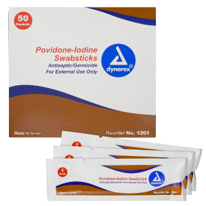 Povidone Iodine Swabstick Single 10% (Box of 50) # 1201 - Modern ...
