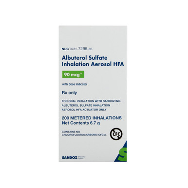 Albuterol Sulfate HFA Inhalation Aerosol 90MCG 200 Metered Inhalations ...