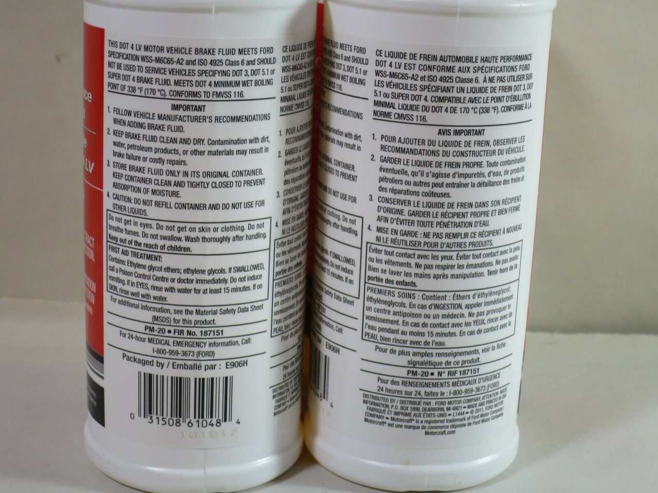 Motorcraft DOT 4LV High Performance Brake Fluid (16 oz) PM-20 Case of 4