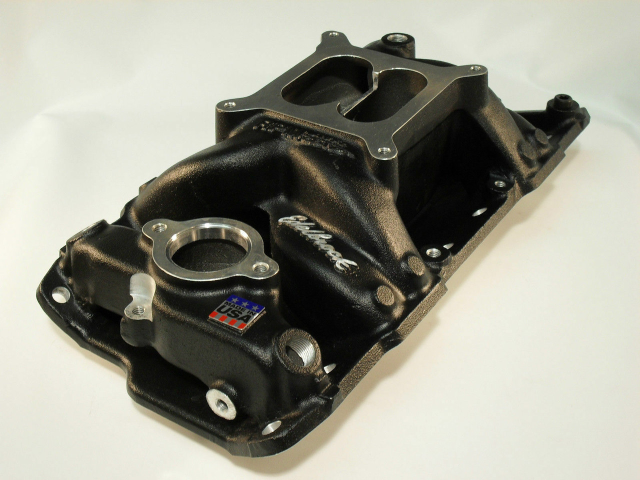 Edelbrock 75013 Air Gap Aluminum Intake Chevy SBC 283 302 327 350 400 Black