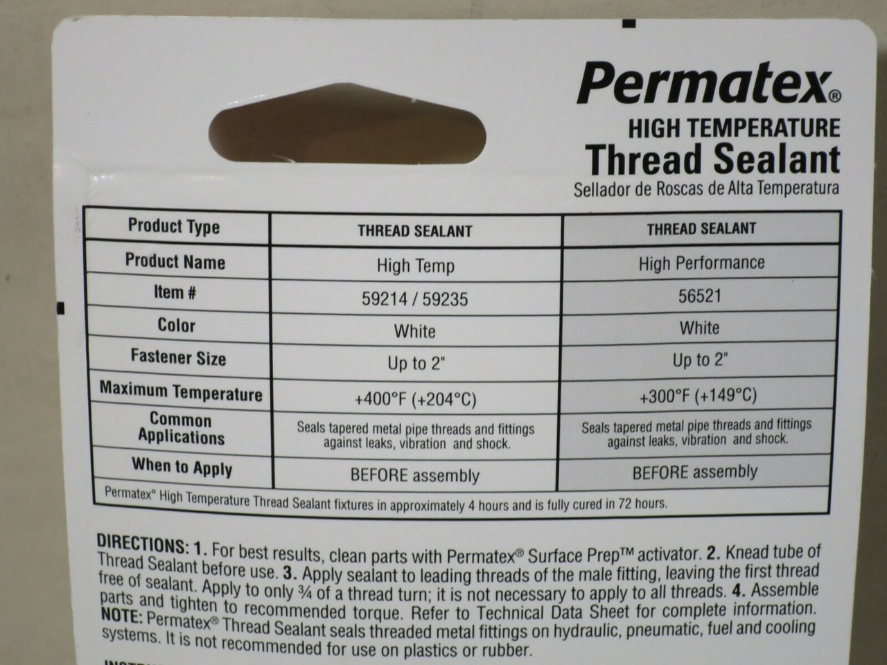 Permatex 59235 High Temperature Thread Sealant, 50 ml Tube