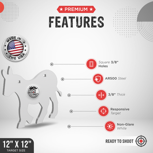 Dragon Targets Jumbo Jack 3/8" AR500 Steel Shooting Target - Dragon Targets