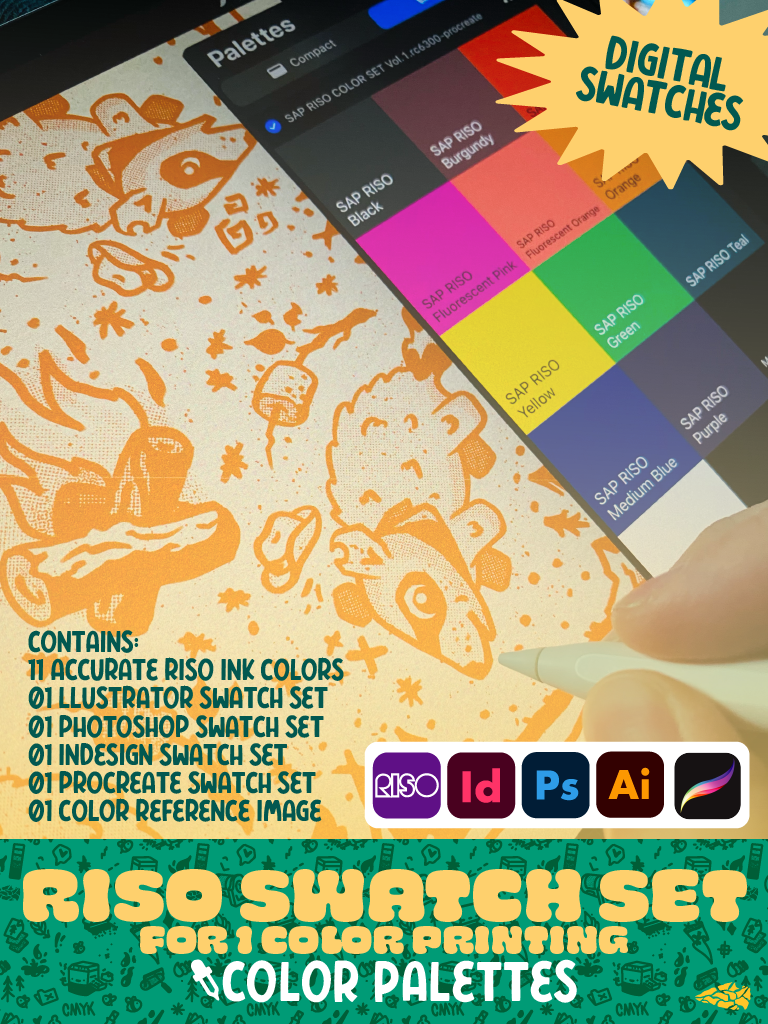 Risograph Digital Color Swatch Set no.1 | Split Arrow