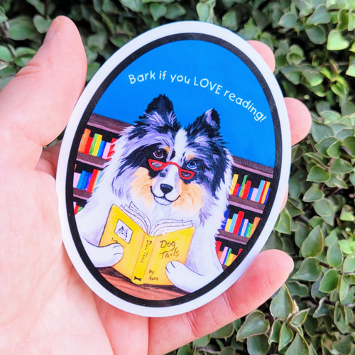 "Dog Tails Vol 5" Blue Merle Shetland Sheepdog waterproof sticker - Amy ...