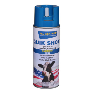 ALL-WEATHER QUIK SHOT INVERTED TIP SPRAY PAINT 12oz BLUE - Palmer Feed ...